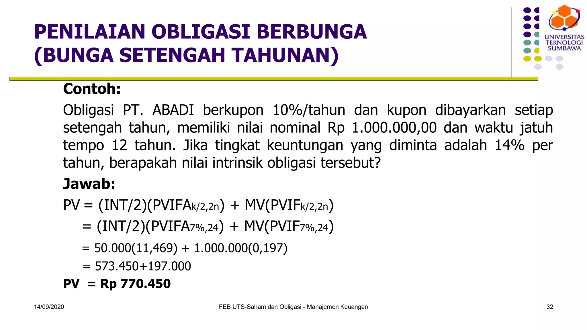 Pertemuan 5 saham dan obligasi | PPTX