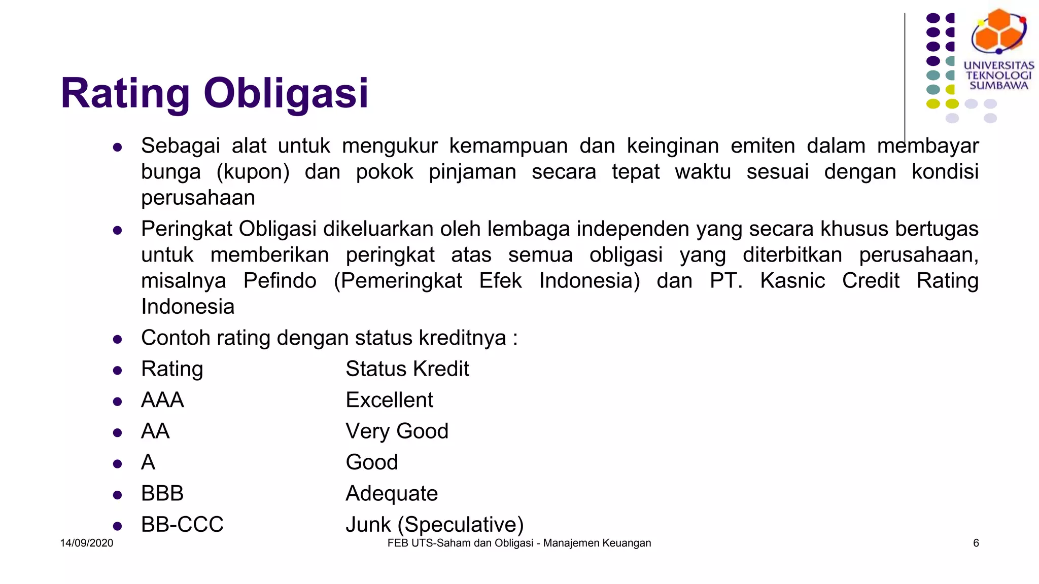 Pertemuan 5 saham dan obligasi | PPTX