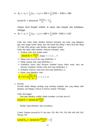 Makalah ukuran pemusatan data dan ukuran letak data | DOCX