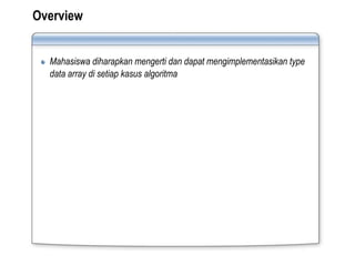 Pertemuan 6 Struktur Data, Algoritma dan Pemrograman | PPTX