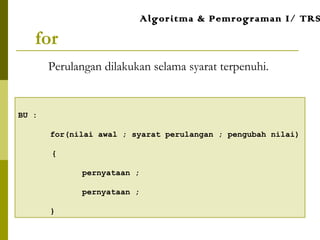 Pertemuan 6 : Algoritma & Pemrograman | PPT