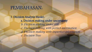 Decision Analysis Model | PPTX