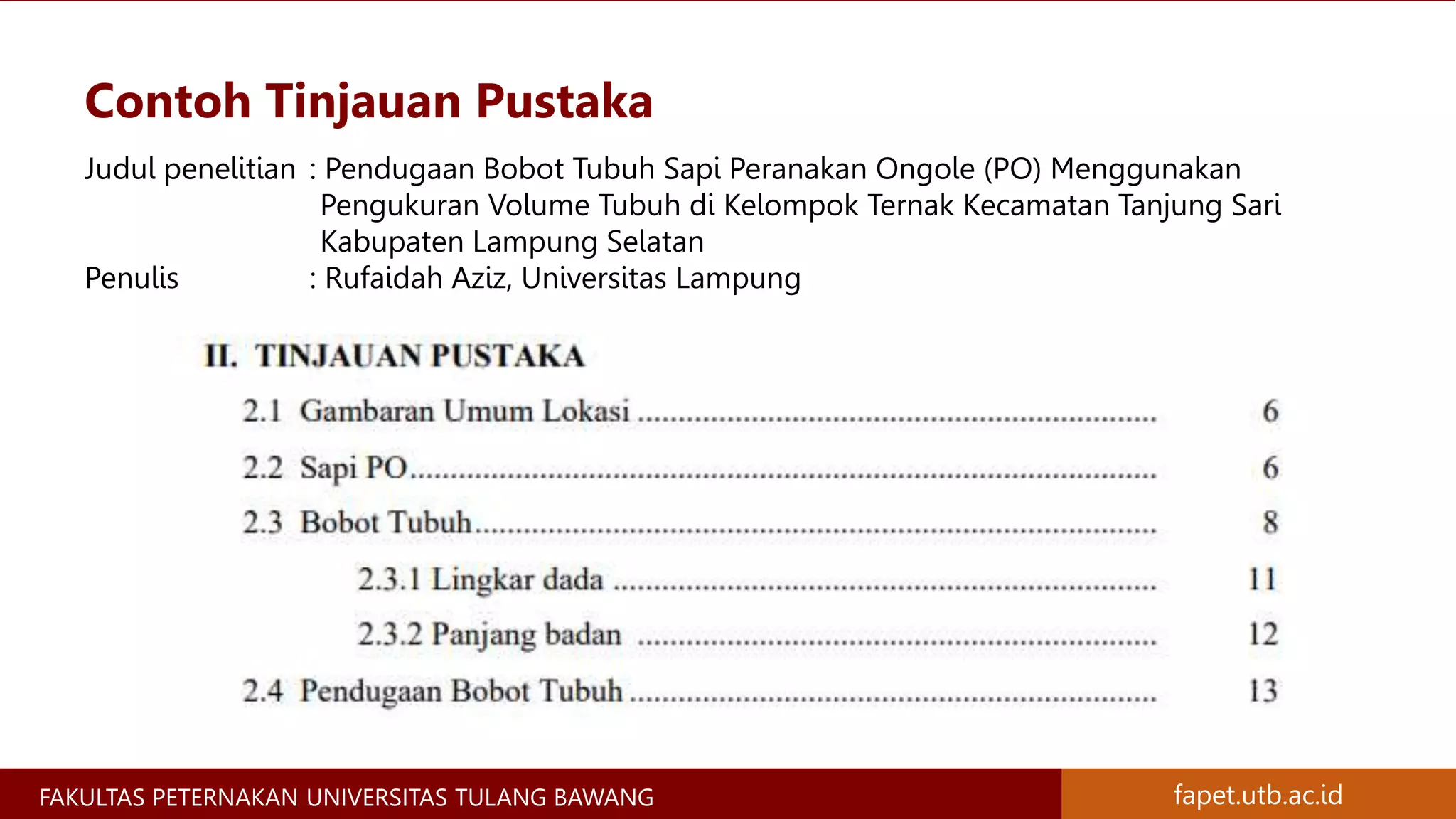 Penyusunan Karya Ilmiah - Usulan Penelitian (Bagian Tinjauan Pustaka ...