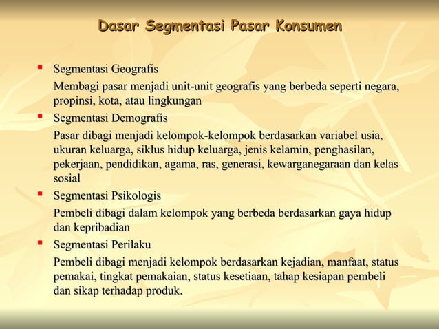 Ppt Customer Behaviour Mengidentifikasi Pasar Dan Konsumen Ppt