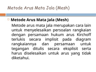 PENJELASAN MENGENAI METODE THEVENIN DAN NORTON | PPTX