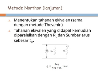 PENJELASAN MENGENAI METODE THEVENIN DAN NORTON | PPTX