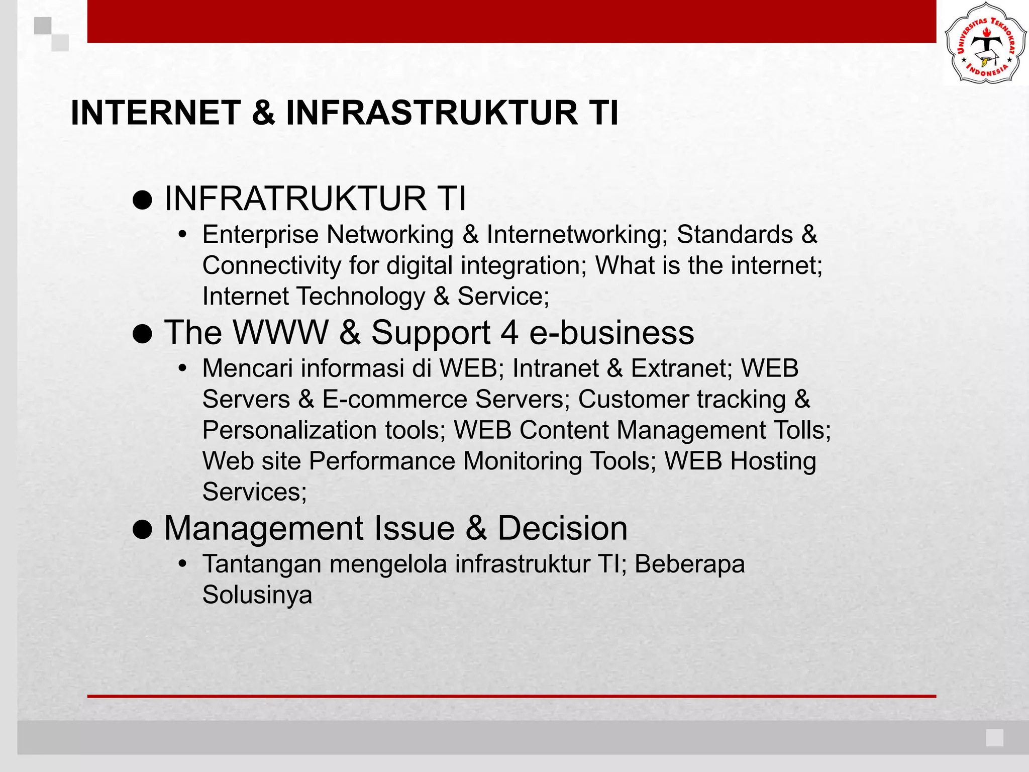 Infrastruktur Teknologi Informasi | PPT