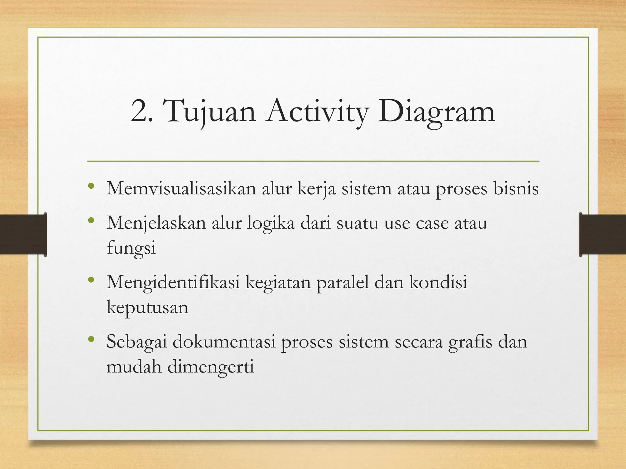 An activity diagram is a diagram in UML used to model the workflow of a process or system. This ...