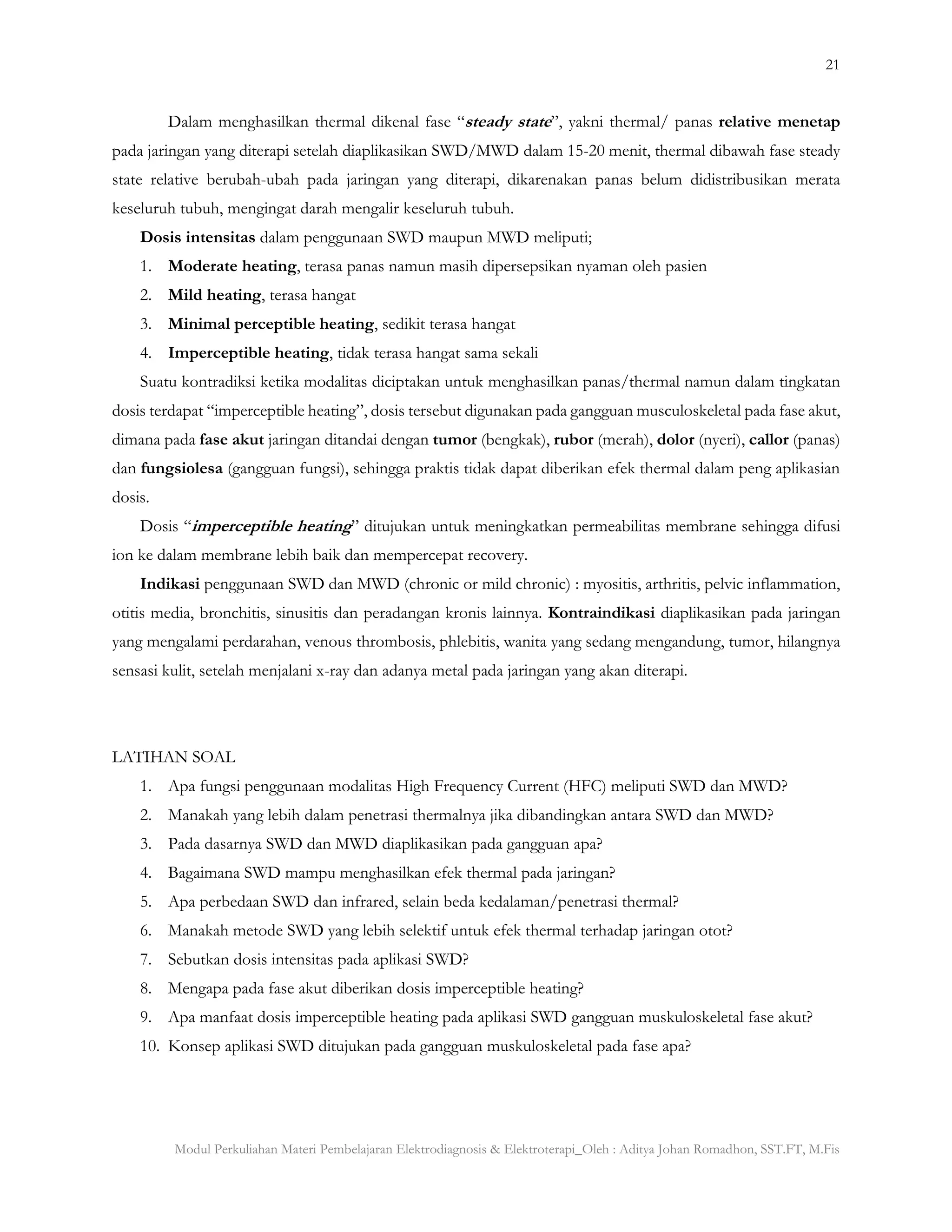 Modul : High Frequency Current (HFC) | PDF