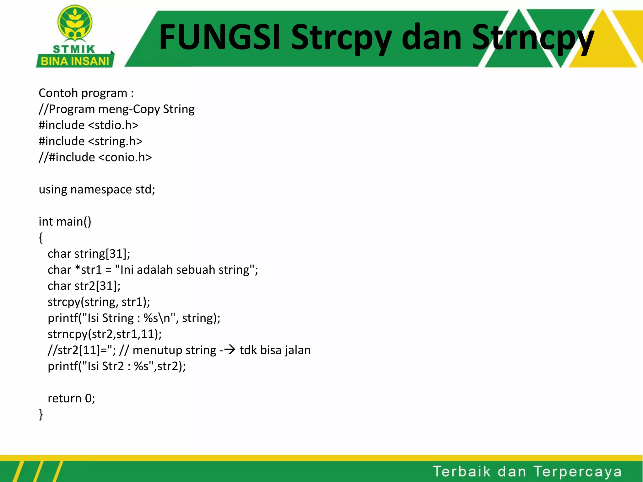 Pertemuan 6 Fungsi String | PDF
