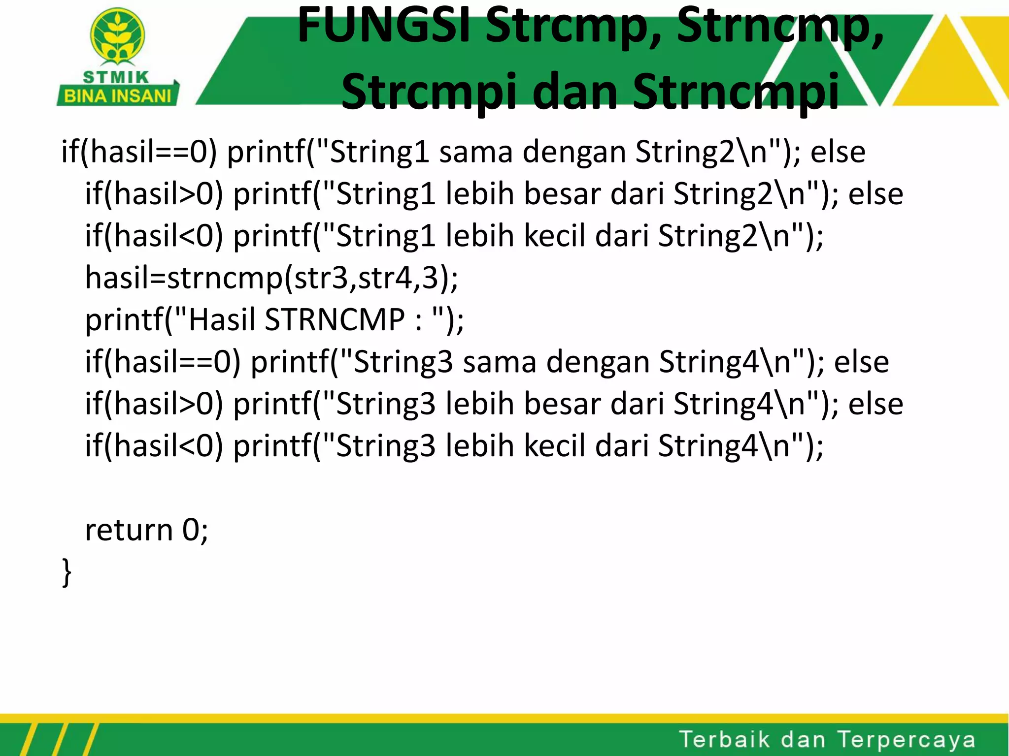 Pertemuan 6 Fungsi String | PDF