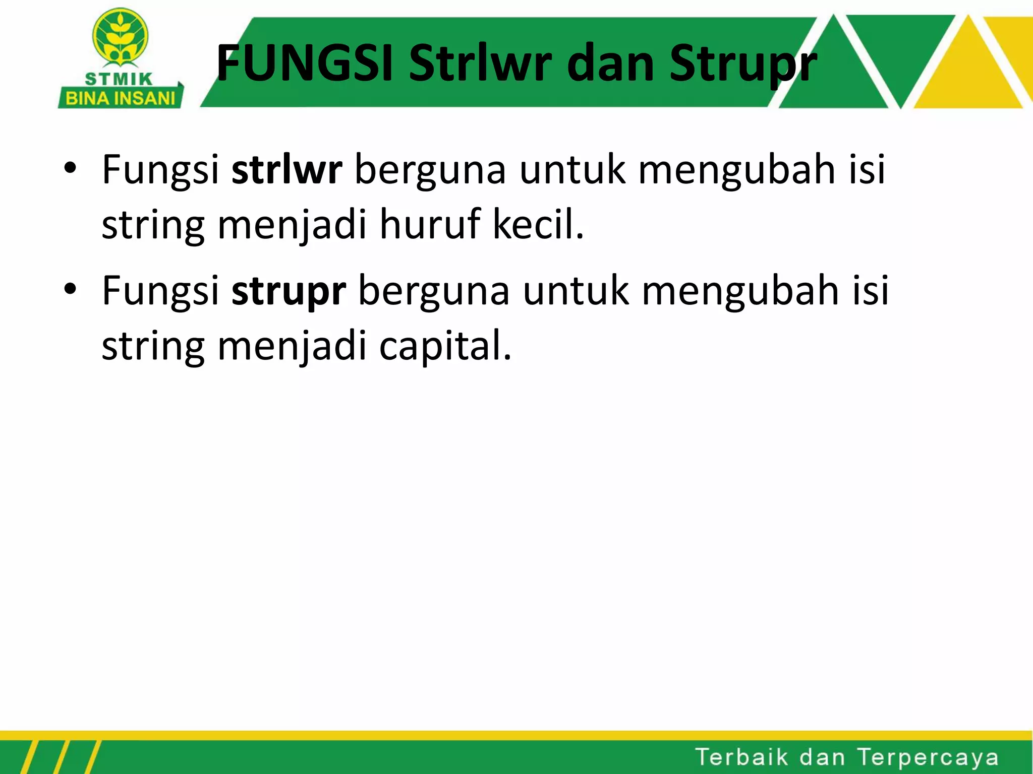 Pertemuan 6 Fungsi String | PDF