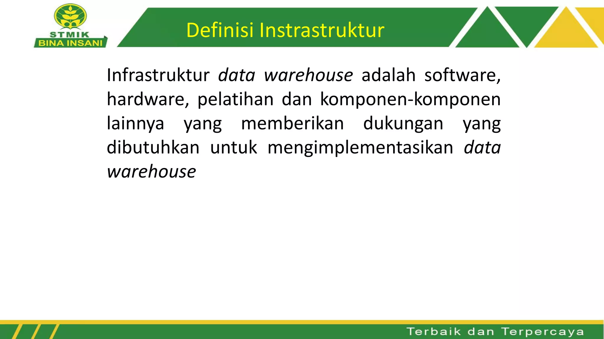 Pertemuan 6 Infrastruktur Datawarehouse | PDF