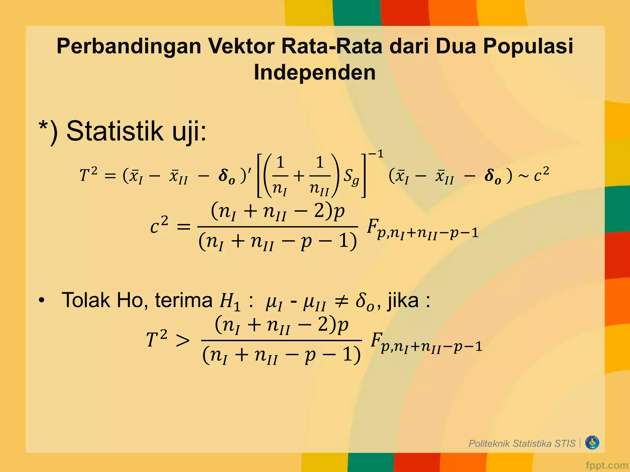 APG Pertemuan 6 : Inferensia Dua Faktor Rata-rata | PPTX