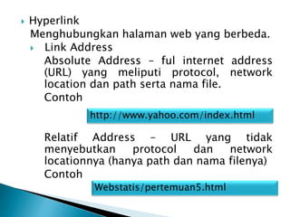 Belajar Web HTML – Modul 6 Hyperlink | PPTX