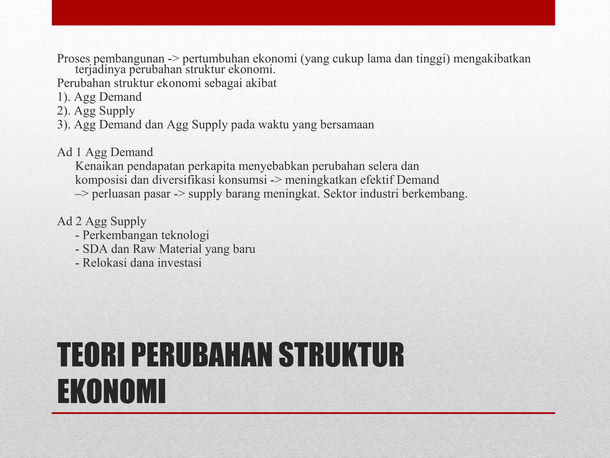 Pertemuan 6 perubahan struktur ekonomi | PPT