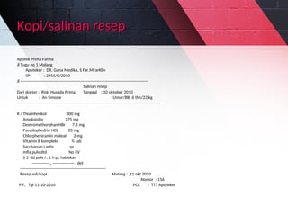 pertemuan 6 RESEP, COPY RESEP DAN ETIKET.ppt
