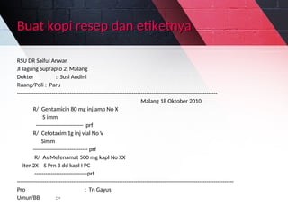 pertemuan 6 RESEP, COPY RESEP DAN ETIKET.ppt