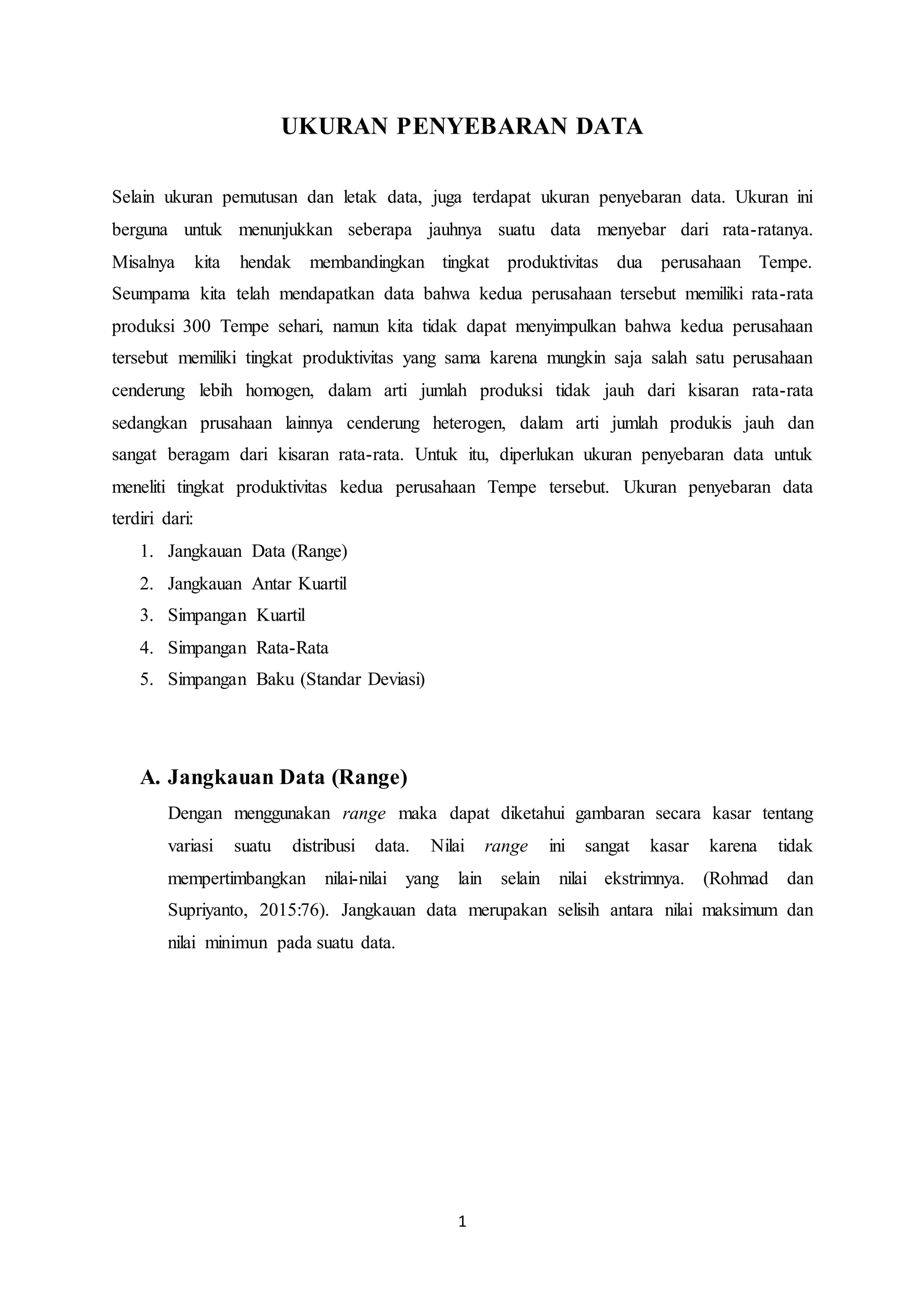 Pertemuan 6 (ukuran penyebaran data) | DOCX