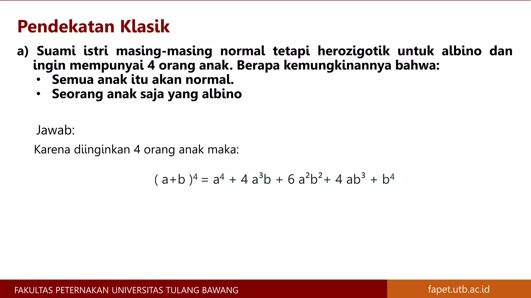 Teori Peluang Genetika - Materi Genetika Ternak | PPTX