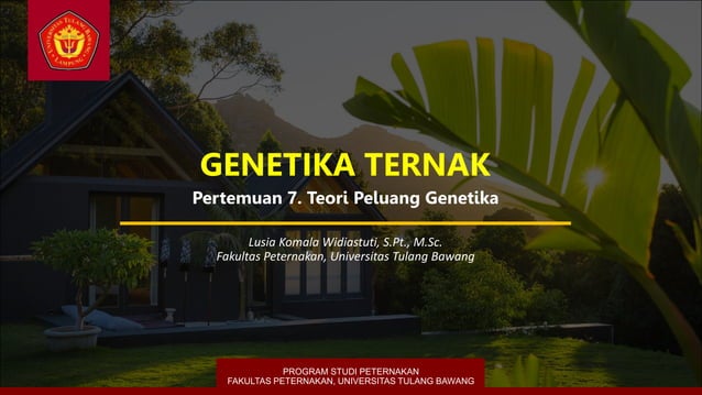 Teori Peluang Genetika - Materi Genetika Ternak | PPTX