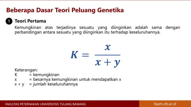 Teori Peluang Genetika - Materi Genetika Ternak | PPTX