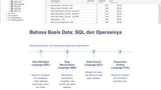 basisdata dalam implenetasi kehidupan sehari | PPTX