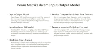 Matematika ekonomi mengenai model input output | PPTX