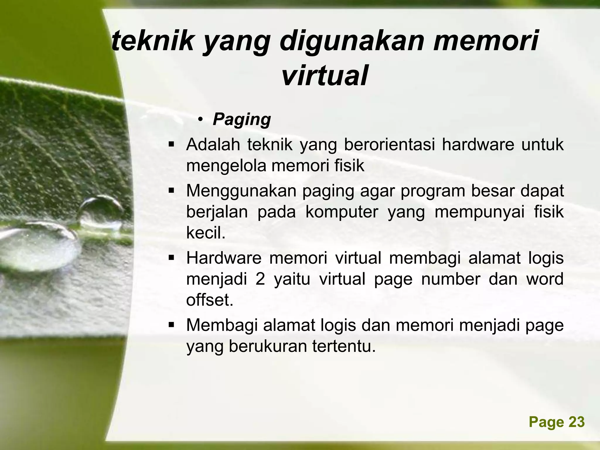 Pertemuan 7 sistem memory | PPTX