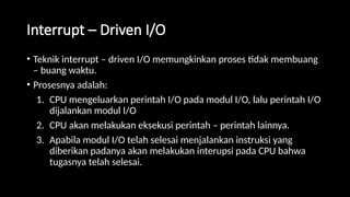 ORGANISASI DAN ARSITEKTUR KOMPUTER - INPUT/OUTPUT | PPTX