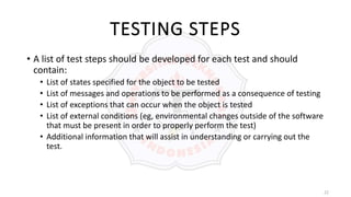 Object Oriented Testing | PPTX