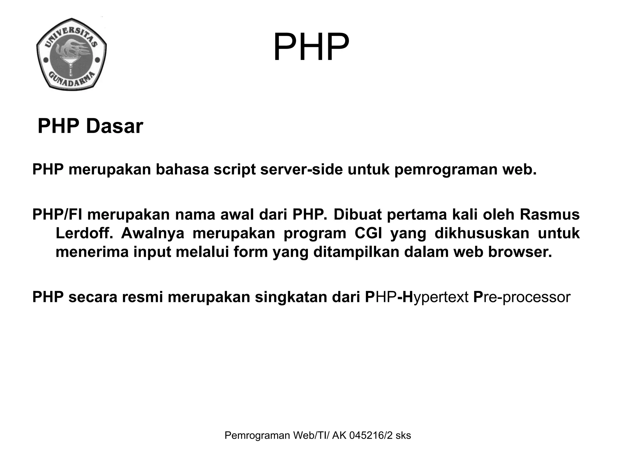 struktur kendali dalam pemrograman website | PPT