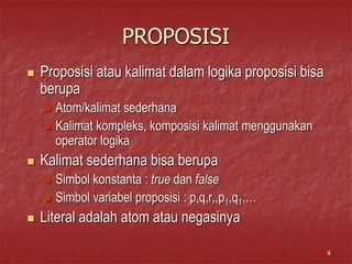 Matematika Logika - Kalkulus Proposisi bagian 1 Oleh Yeni Fatman, ST | PDF