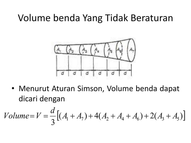 Pertemuan 8 volume benda tak beraturan | PPTX