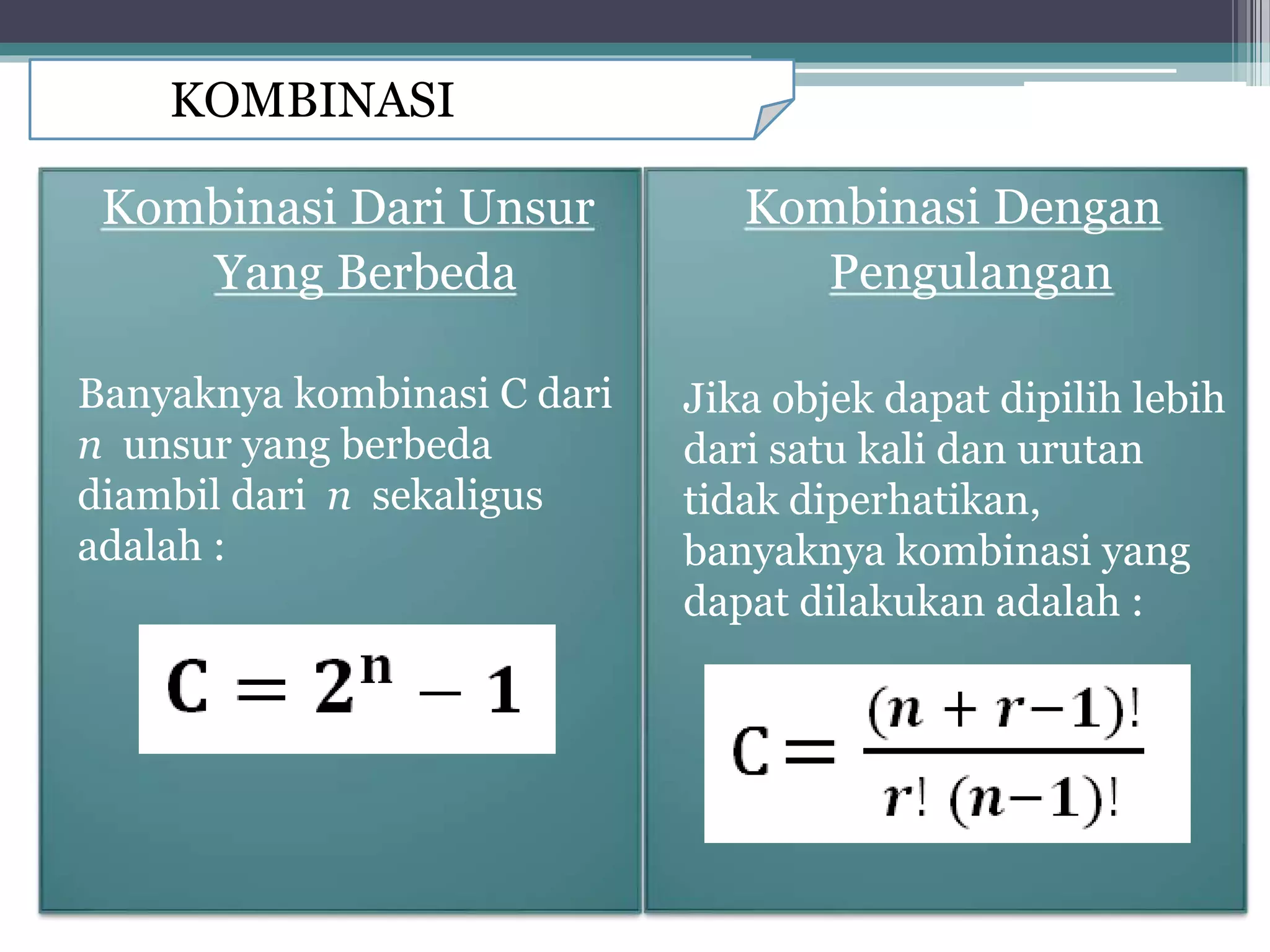 Peluang, Permutasi, Kombinasi | PPTX