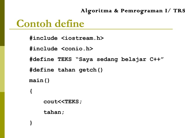 Pertemuan 9 : Algoritma & Pemrograman | PPT