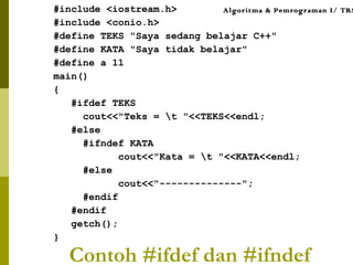 Pertemuan 9 : Algoritma & Pemrograman | PPT