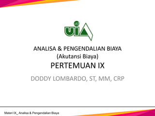 PERTEMUAN 9. CVP Analysis ( Cost-Volume-Profit) - I.pptx