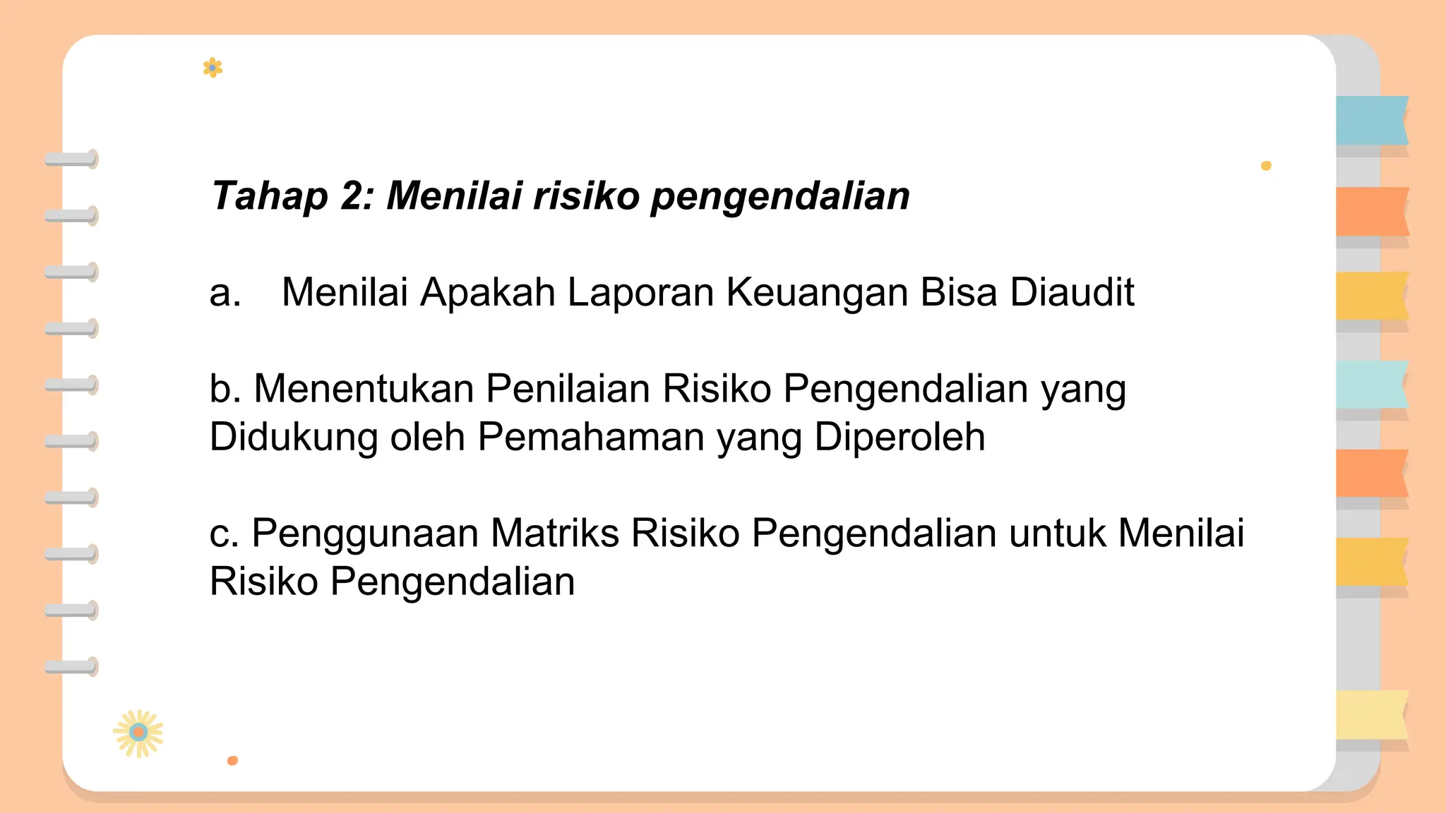pertemuan 9 matakuliah audit dengan materi audit pengendalian internal ...