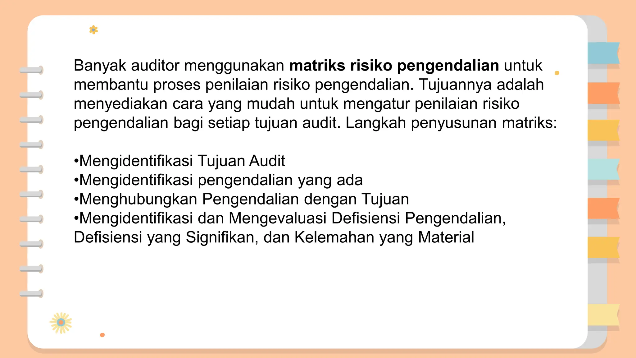 pertemuan 9 matakuliah audit dengan materi audit pengendalian internal ...