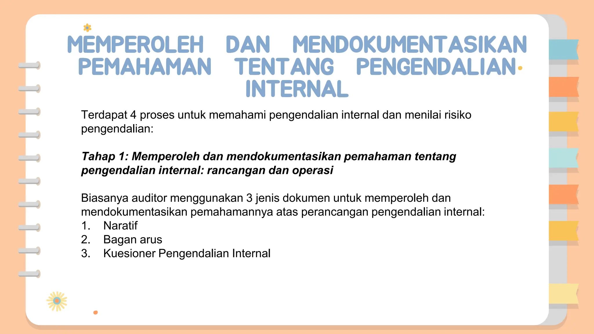 pertemuan 9 matakuliah audit dengan materi audit pengendalian internal ...