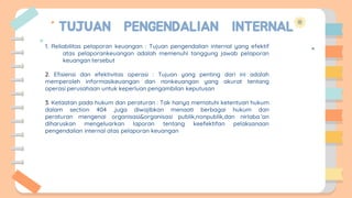 pertemuan 9 matakuliah audit dengan materi audit pengendalian internal ...