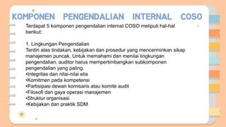 pertemuan 9 matakuliah audit dengan materi audit pengendalian internal ...