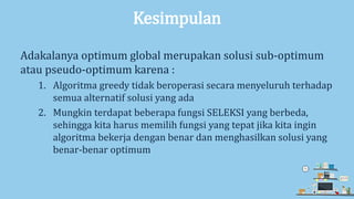 Algoritma Greedy (contoh soal) | PPTX