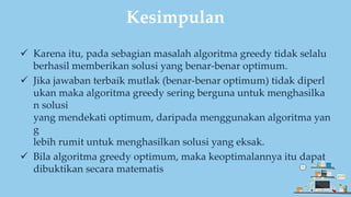 Algoritma Greedy (contoh soal) | PPTX