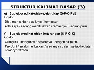 pertemuan9-Kalimat Dasar ciri subjek predikat objek pelengk.pptx