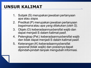 pertemuan9-Kalimat Dasar ciri subjek predikat objek pelengk.pptx