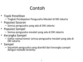 Pertemuan 9 teknik sampling | PPT
