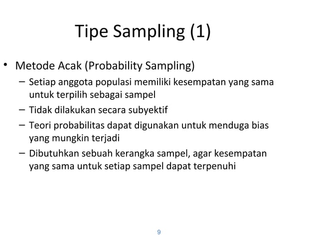 Pertemuan 9 teknik sampling | PPT