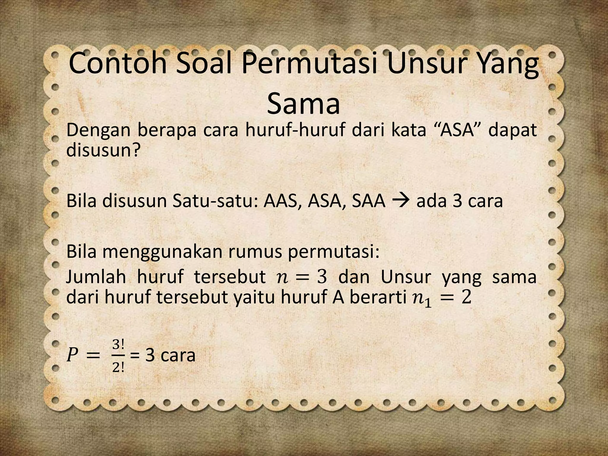 Kombinasi, Permutasi dan Peluang ppt | PPTX